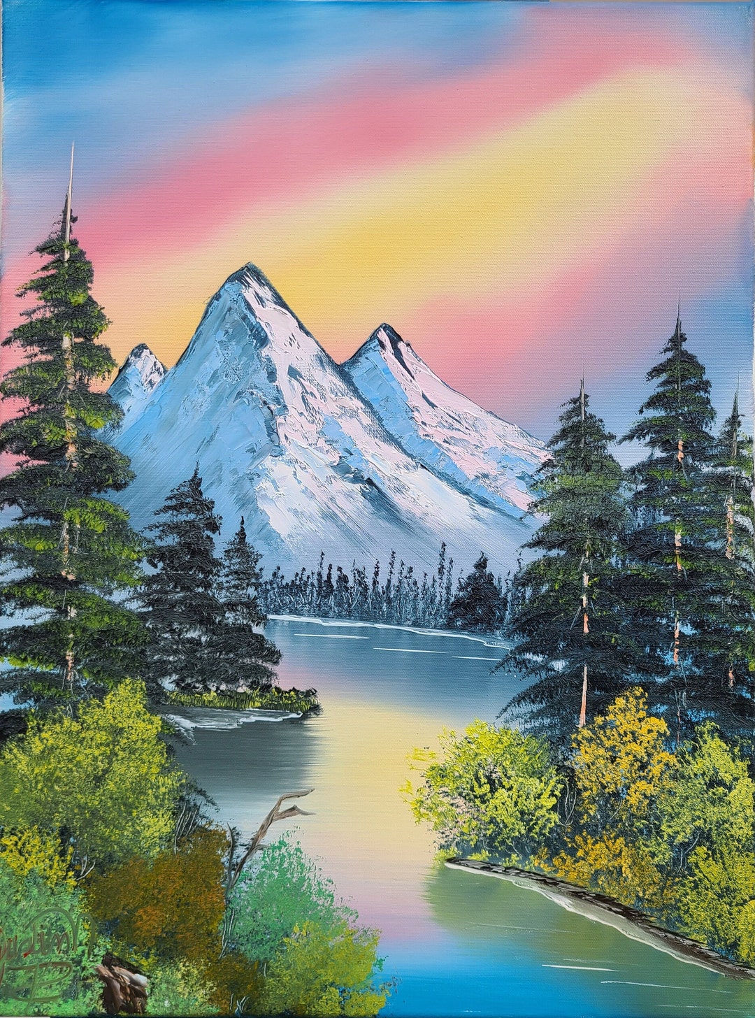 Blazing Sunset Landscape Oil Painting - Etsy