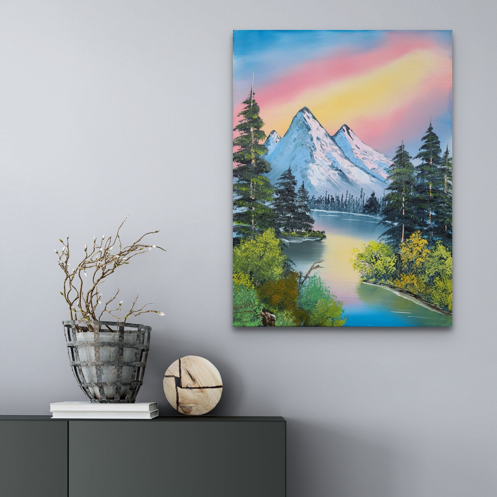 Blazing Sunset Landscape Oil Painting - Etsy