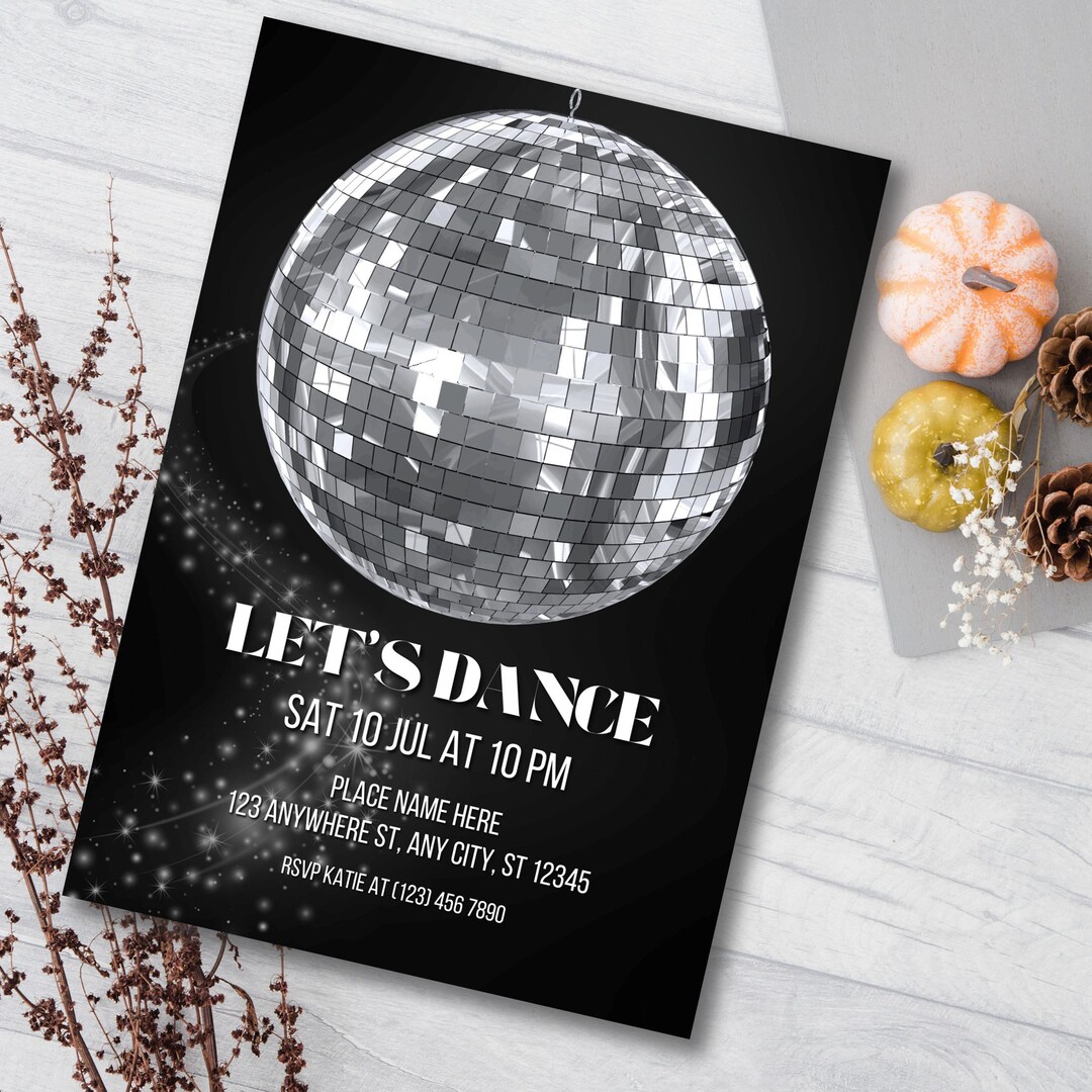 Editable Dance Party Invitation Neon Glow Dance Party Invitation Neon ...