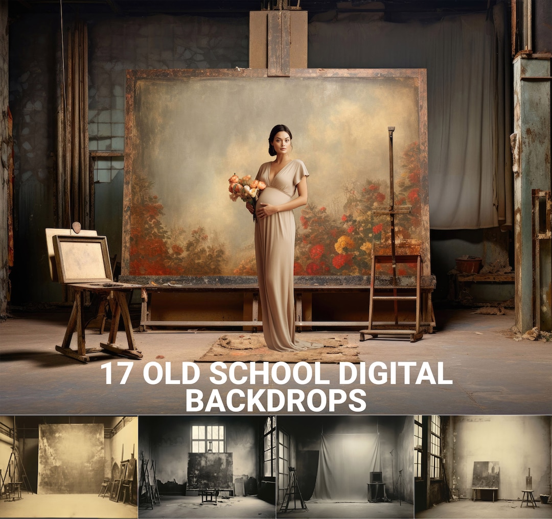 17 Old School Background, Portrait Studio Master Backdrop Vertical ...
