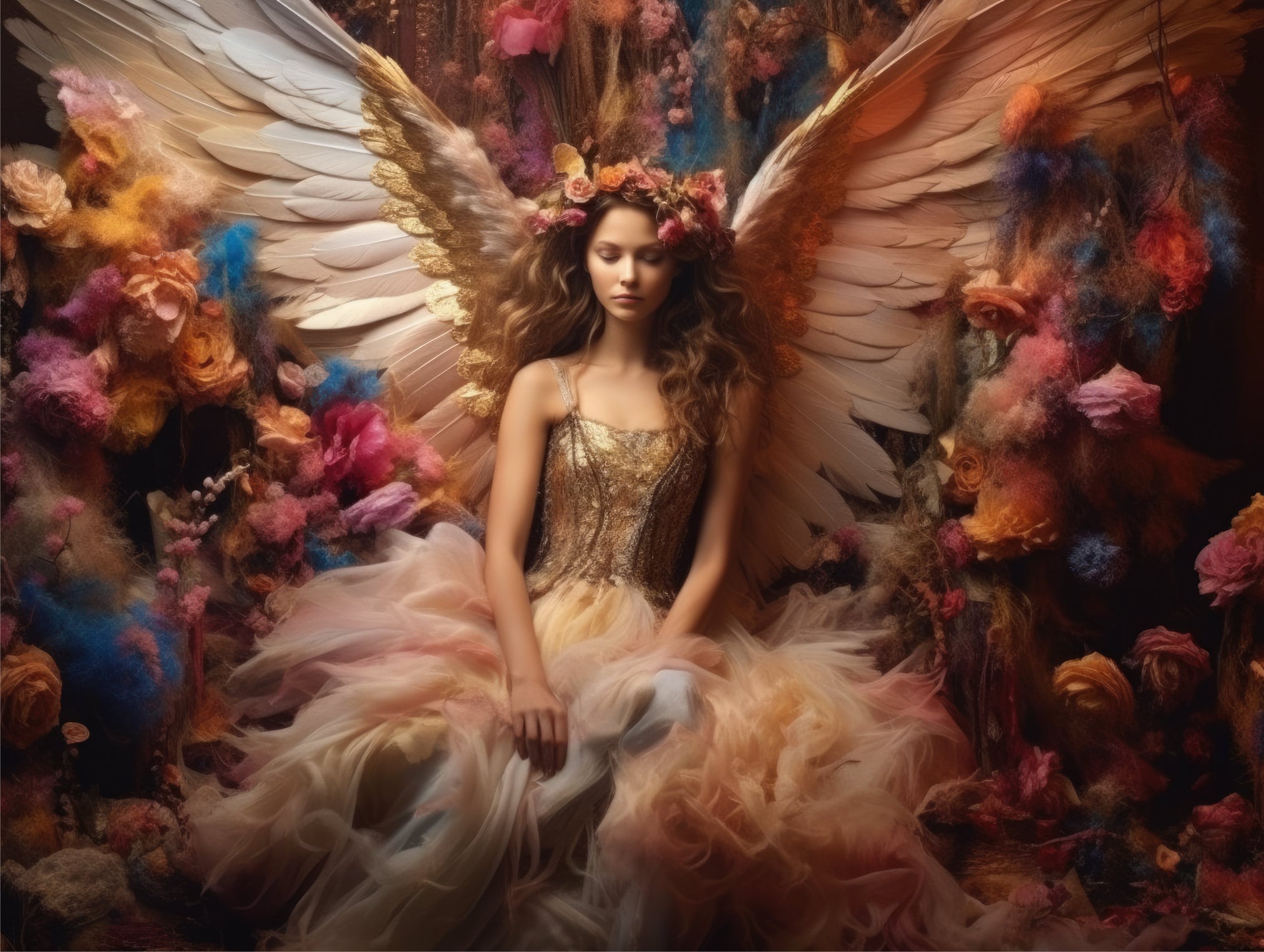 9 X Digital Backdrops Floral Angel Wings Digital Backgrounds - Etsy