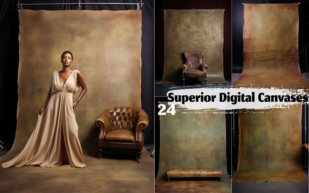 24 Fine Art Hand Painted Canvas Digital Backdrops, Portrait Maternity ...