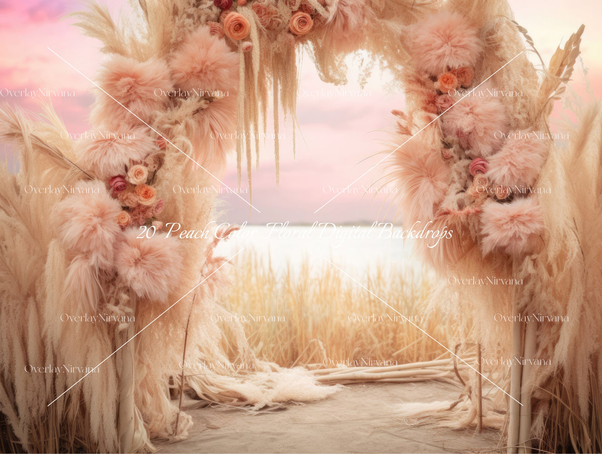 20 Floral Peach Color Backdrop Overlays Floral Texture - Etsy