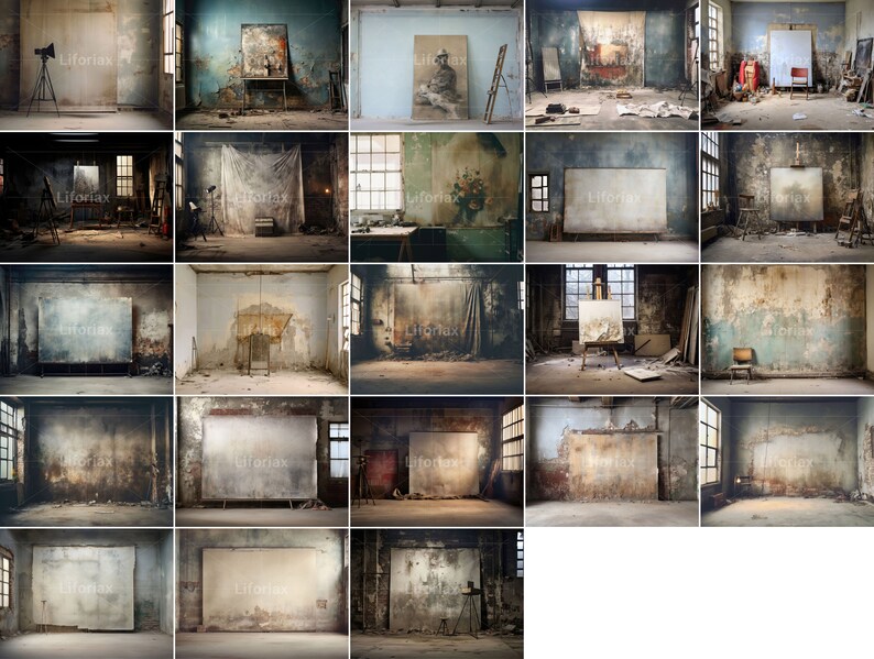 Old Style Photography Studio Digital Backdrops for Portrait and ...