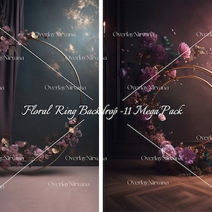 Floral Ring Backdrop Overlays - Bridal Digital Backdrop - Maternity ...