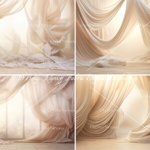 19 Beige Flowy Fabric Digital Backdrops, Maternity Backdrop Overlays ...