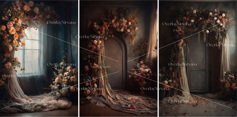 20 Floral Fine Art Portrait Texture, Photography Digital Background ...