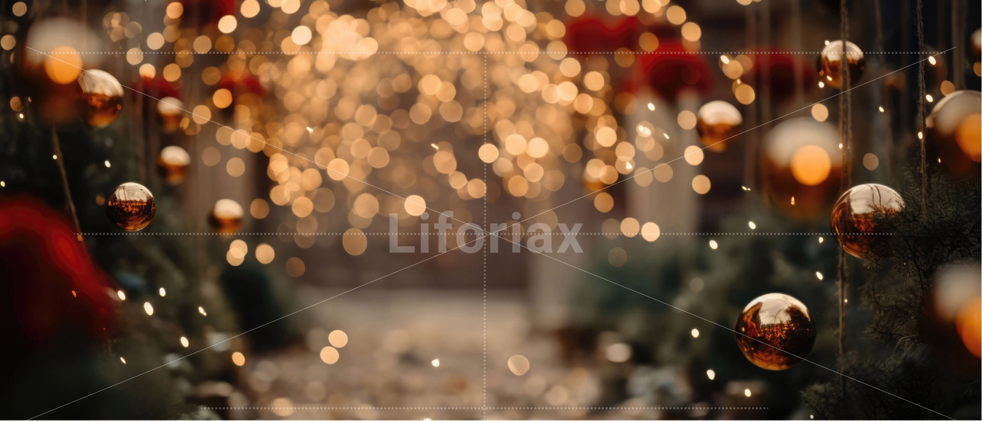 Gold Christmas Bokeh Digital Background Festive Christmas Composite ...