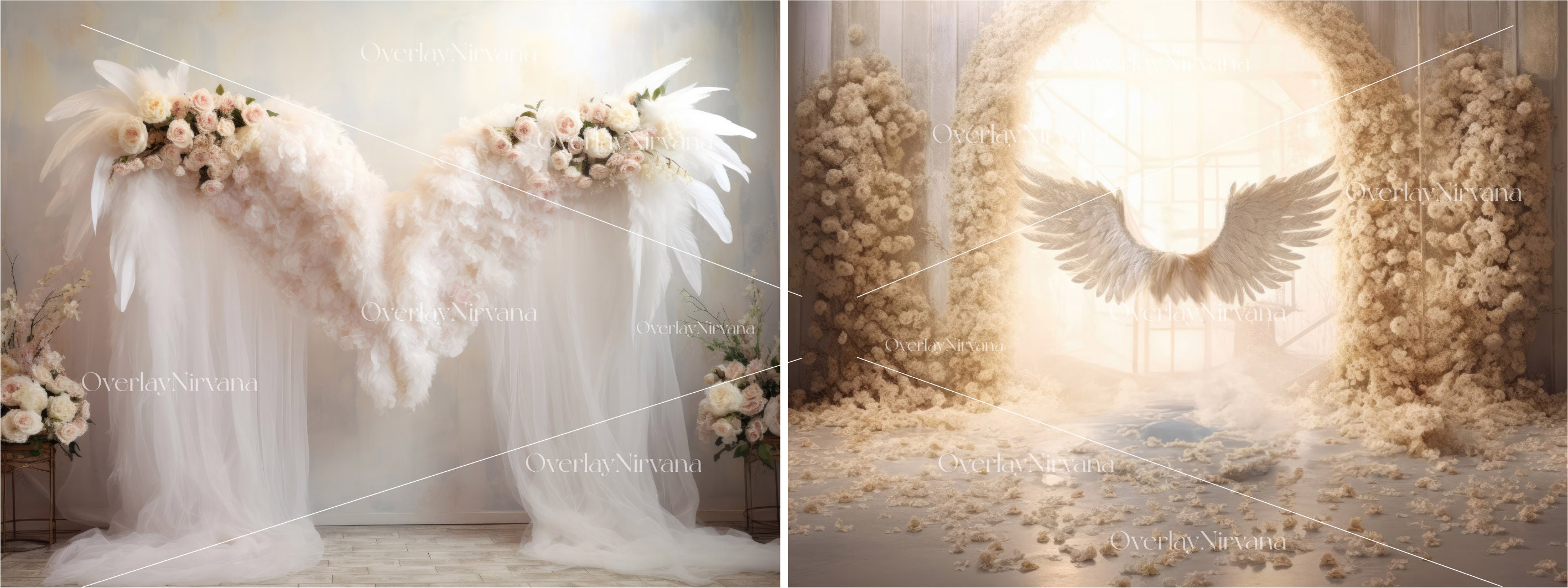 15 X Digital Backdrops , Angel Wings Digital Backgrounds Bundle ...