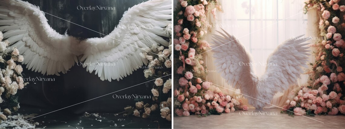 15 X Digital Backdrops, Angel Wings Digital Backgrounds, Maternity ...