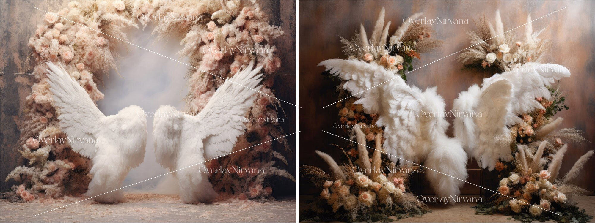 15 X Digital Backdrops, Angel Wings Digital Backgrounds, Maternity ...
