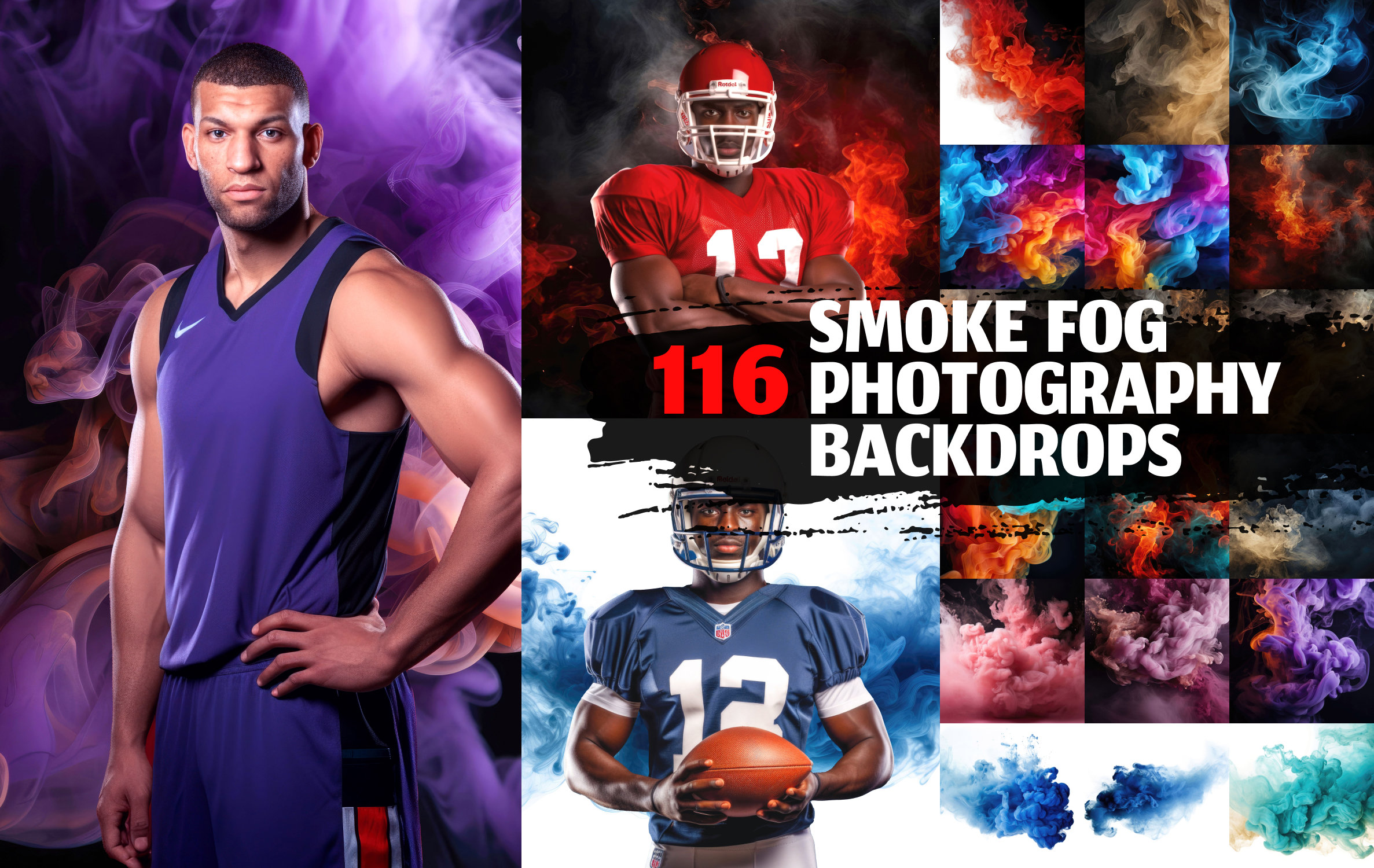 116 Smoke Fog Digital Photography Backdrops Sports Background for ...