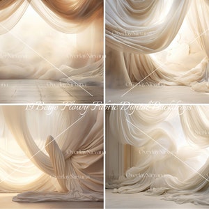19 Beige Flowy Fabric Digital Backdrops, Maternity Backdrop Overlays ...
