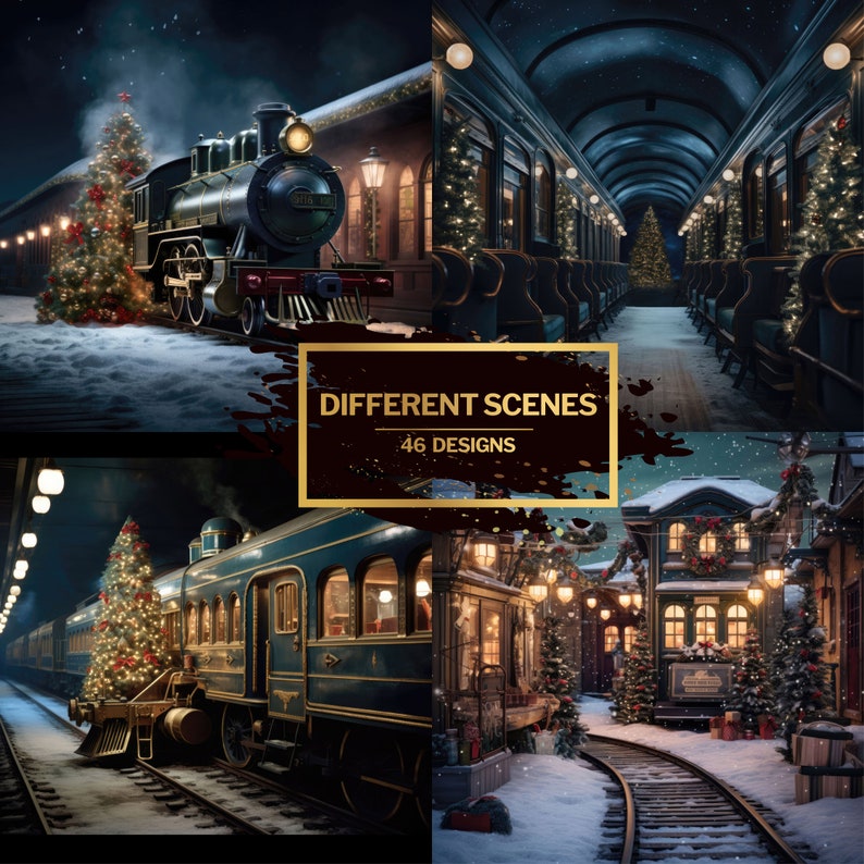 46 Polar Express Christmas Digital Backdrops for Kids and Family ...