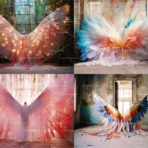 16 Rich Angel Wings Digital Backgrounds Digital Backdrops, Maternity ...