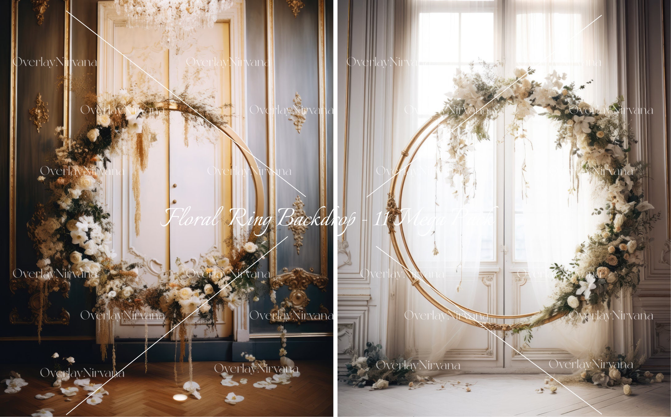 11 Floral Ring Backdrop Overlays Maternity Overlays for - Etsy