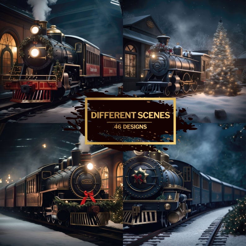 46 Polar Express Christmas Digital Backdrops for Kids and Family ...