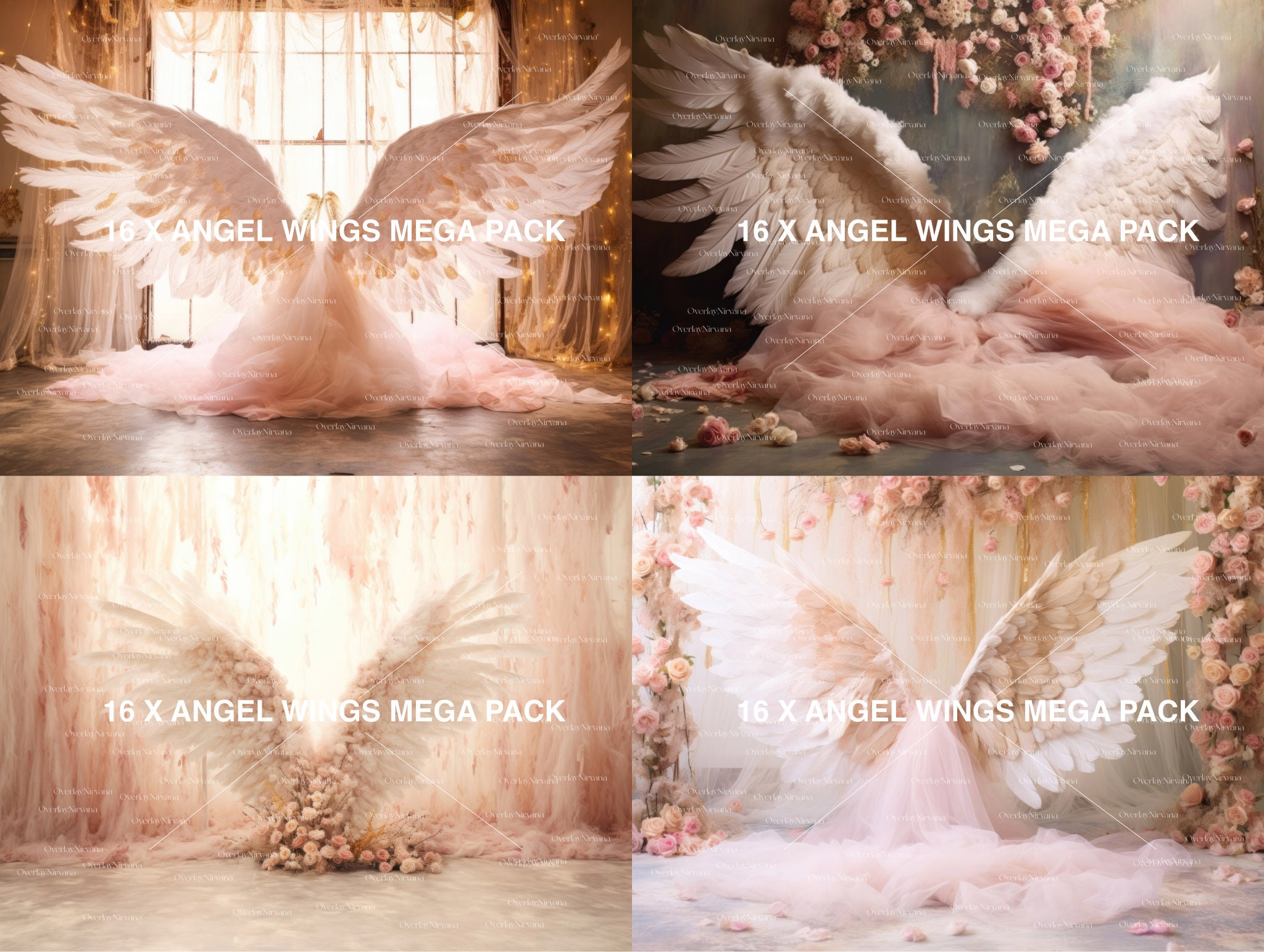 16 X Digital Backdrops Angel Wings Digital Backgrounds - Etsy