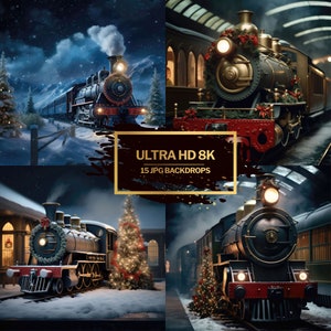 15 Polar Express Christmas Digital Backdrops for Kids and Family ...