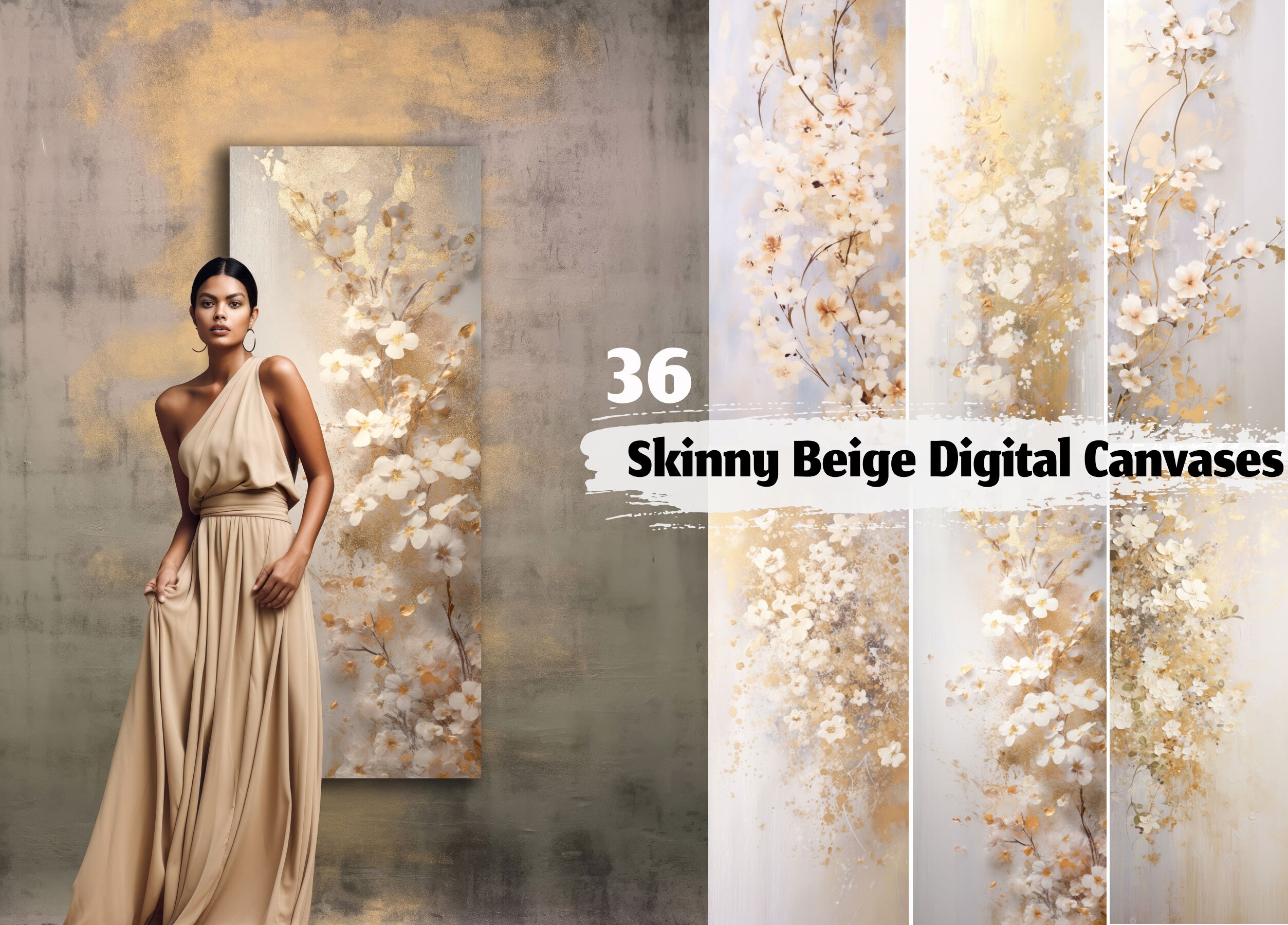 Skinny Canvas Digital Background Maternity Backdrop Beige Studio ...