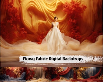 Flowing Silk Digital Backdrop Overlay Purple Silk Digital Backdrops for ...