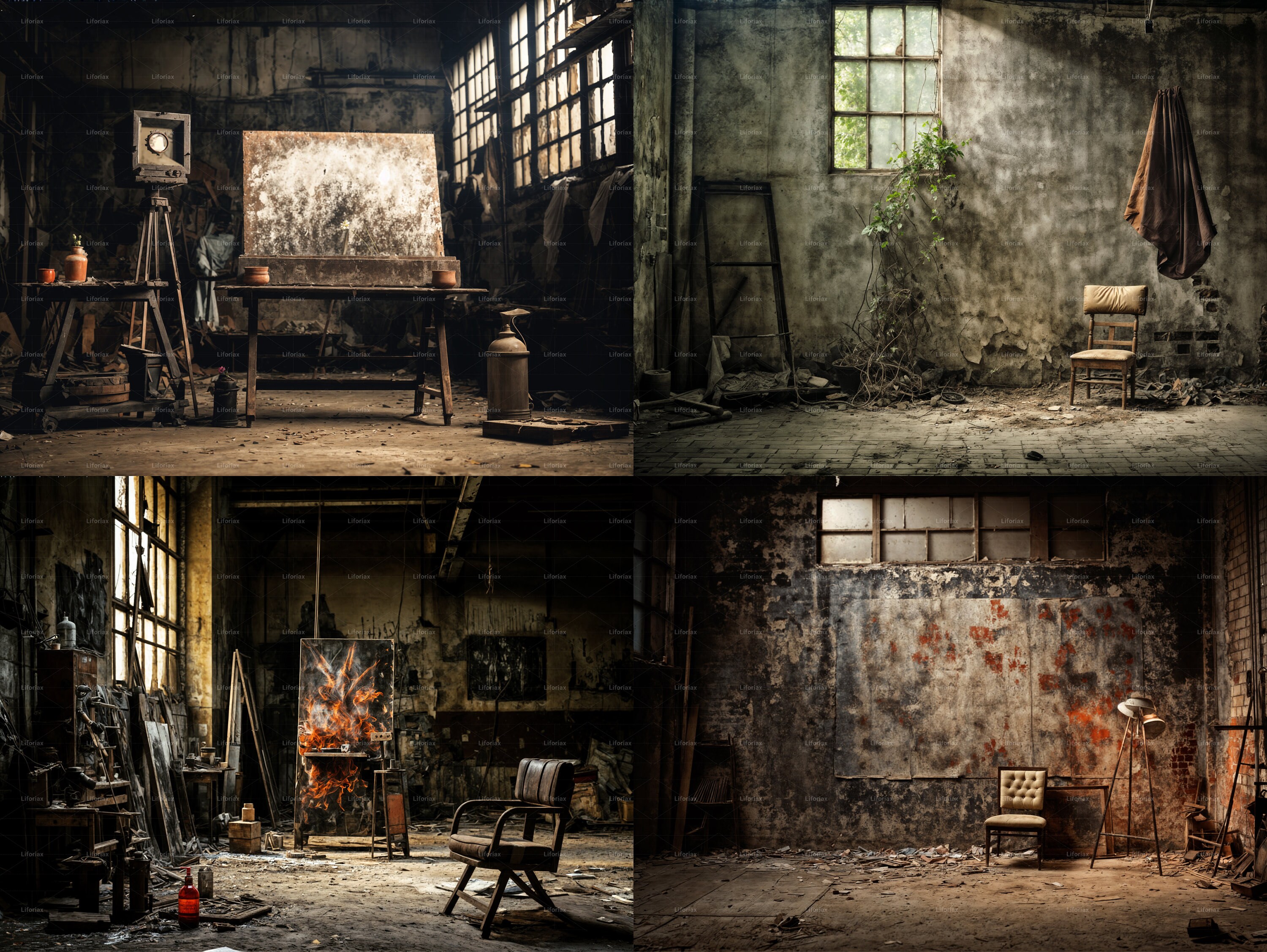 Composite Old Master Photography Studio Background, Vertical Portrait ...