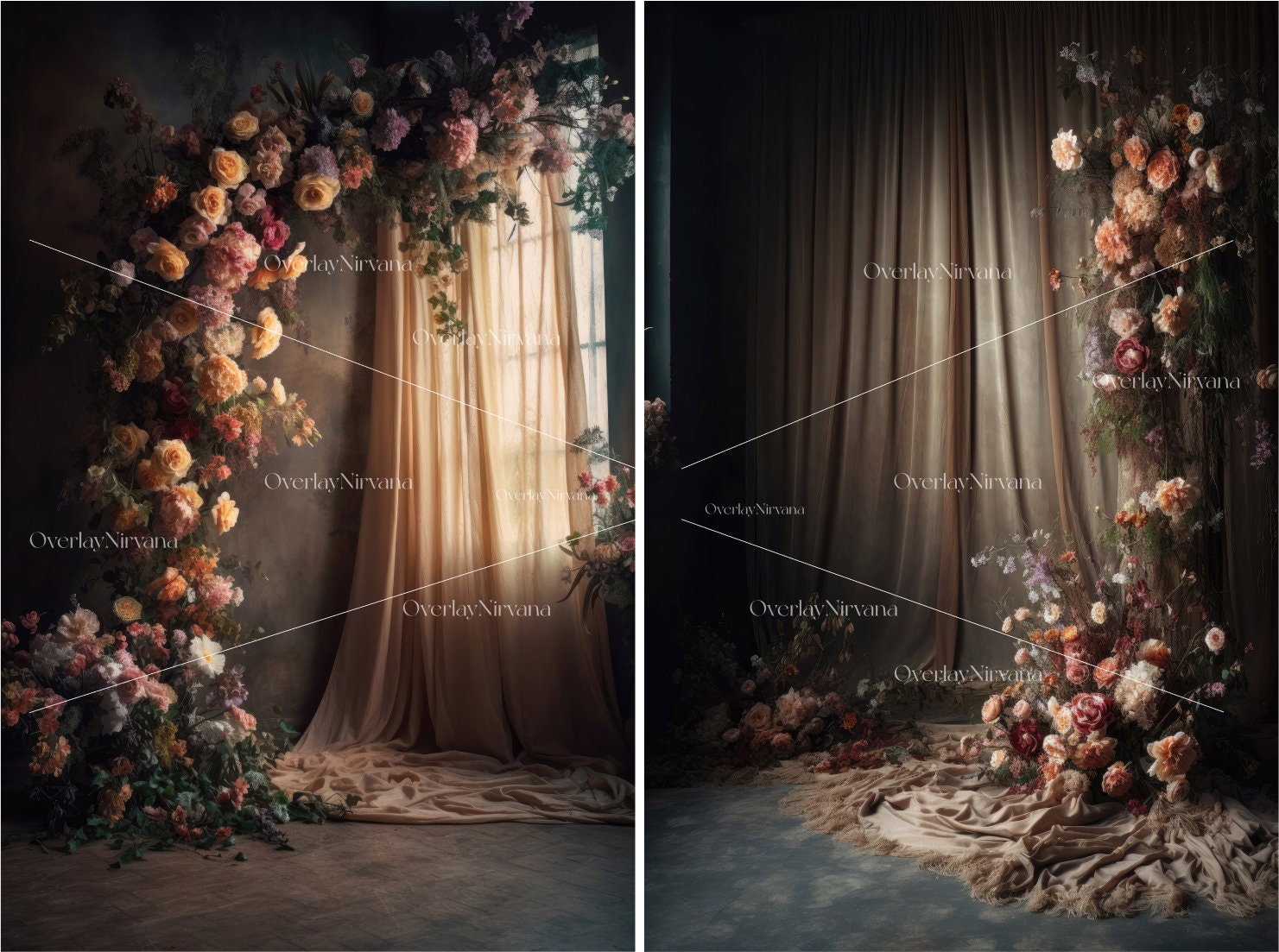 20 Floral Fine Art Portrait Texture, Photography Digital Background ...