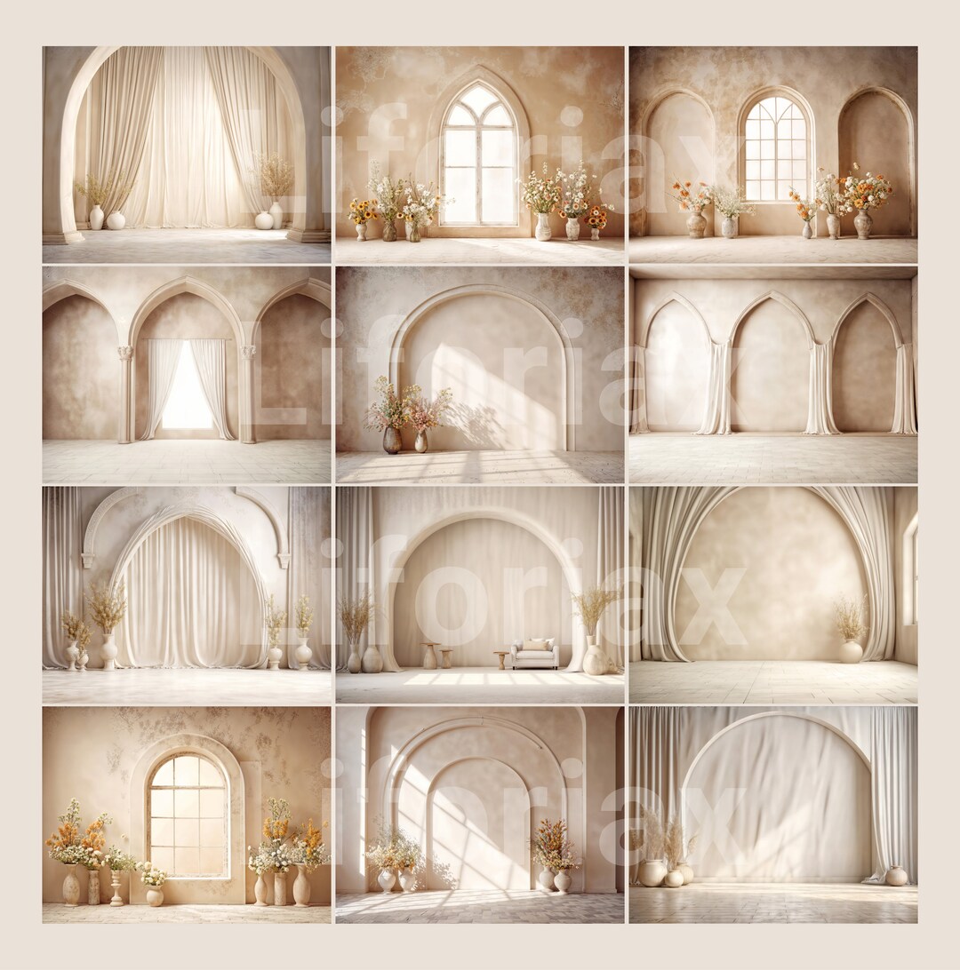Minimal Arches Set Digital Backdrops, Maternity Backdrop Overlays ...