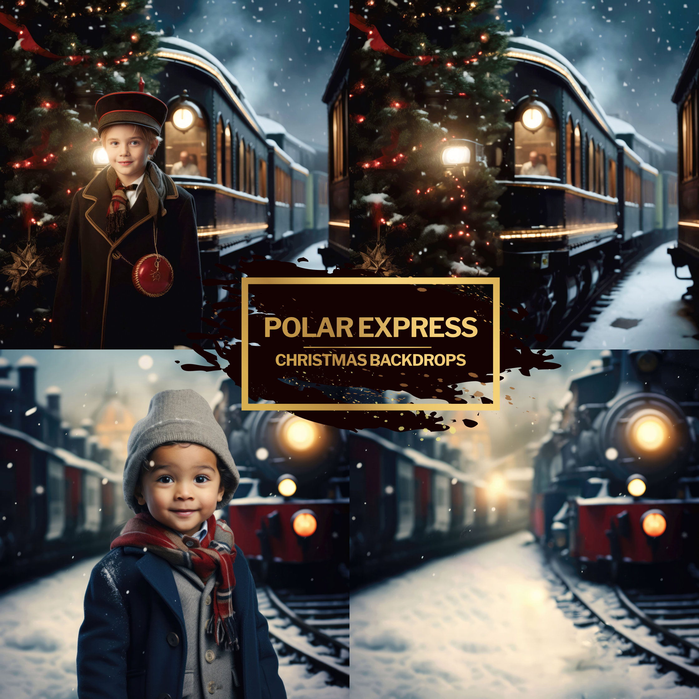 15 Polar Express Christmas Digital Backdrops for Kids and Family ...
