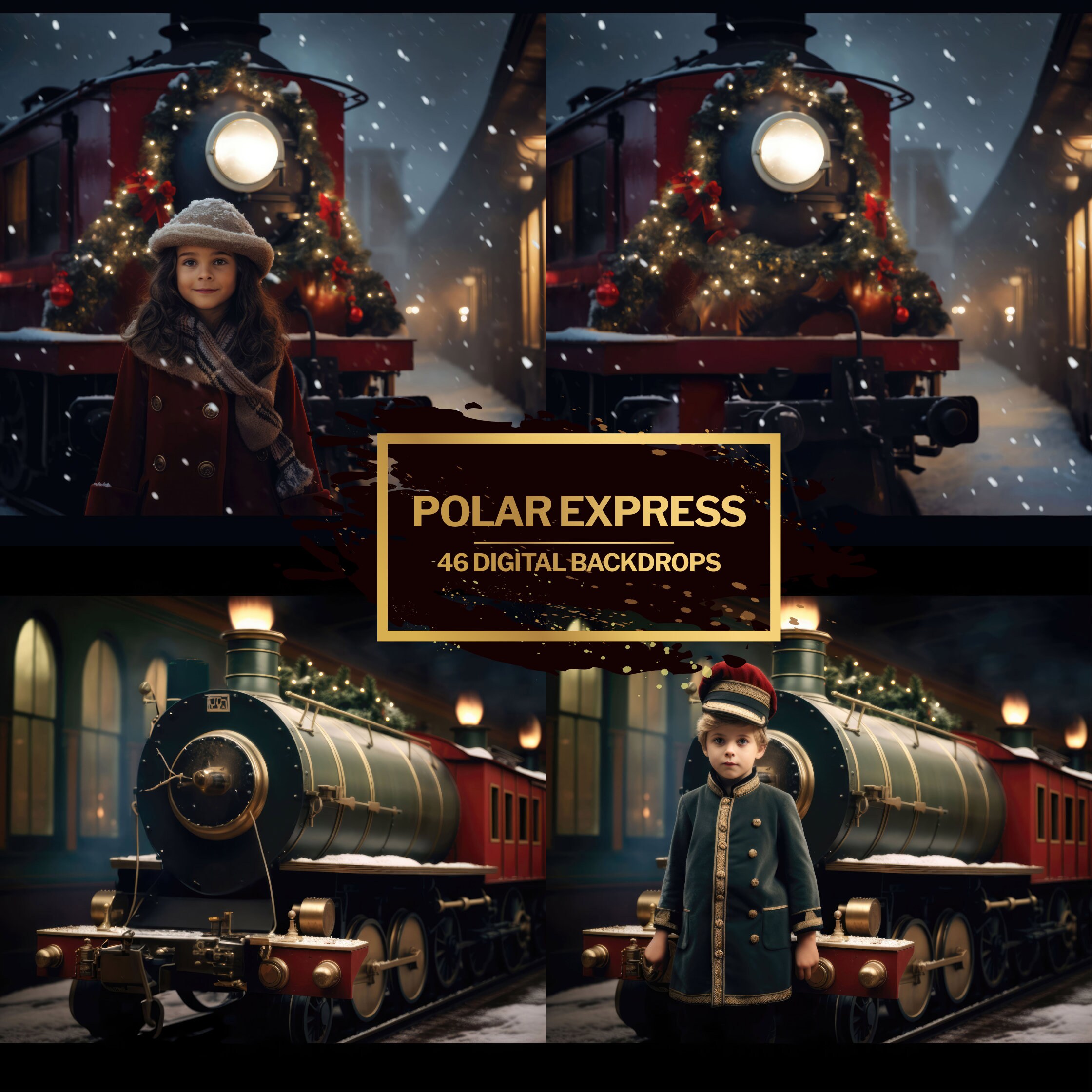 46 Polar Express Christmas Digital Backdrops for Kids and Family ...