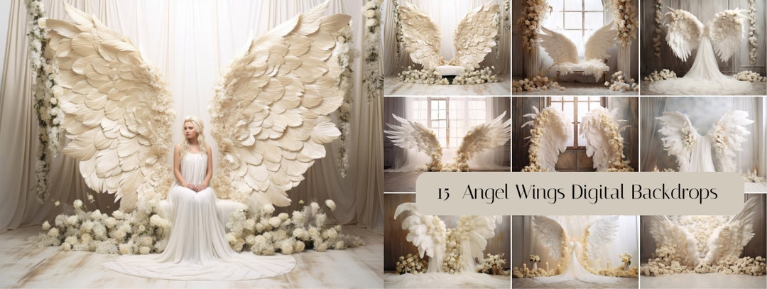 19 X Digital Backdrops, Angel Wings Digital Backgrounds, Maternity ...