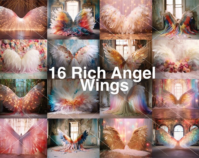 16 Rich Angel Wings Digital Backgrounds Digital Backdrops, Maternity ...