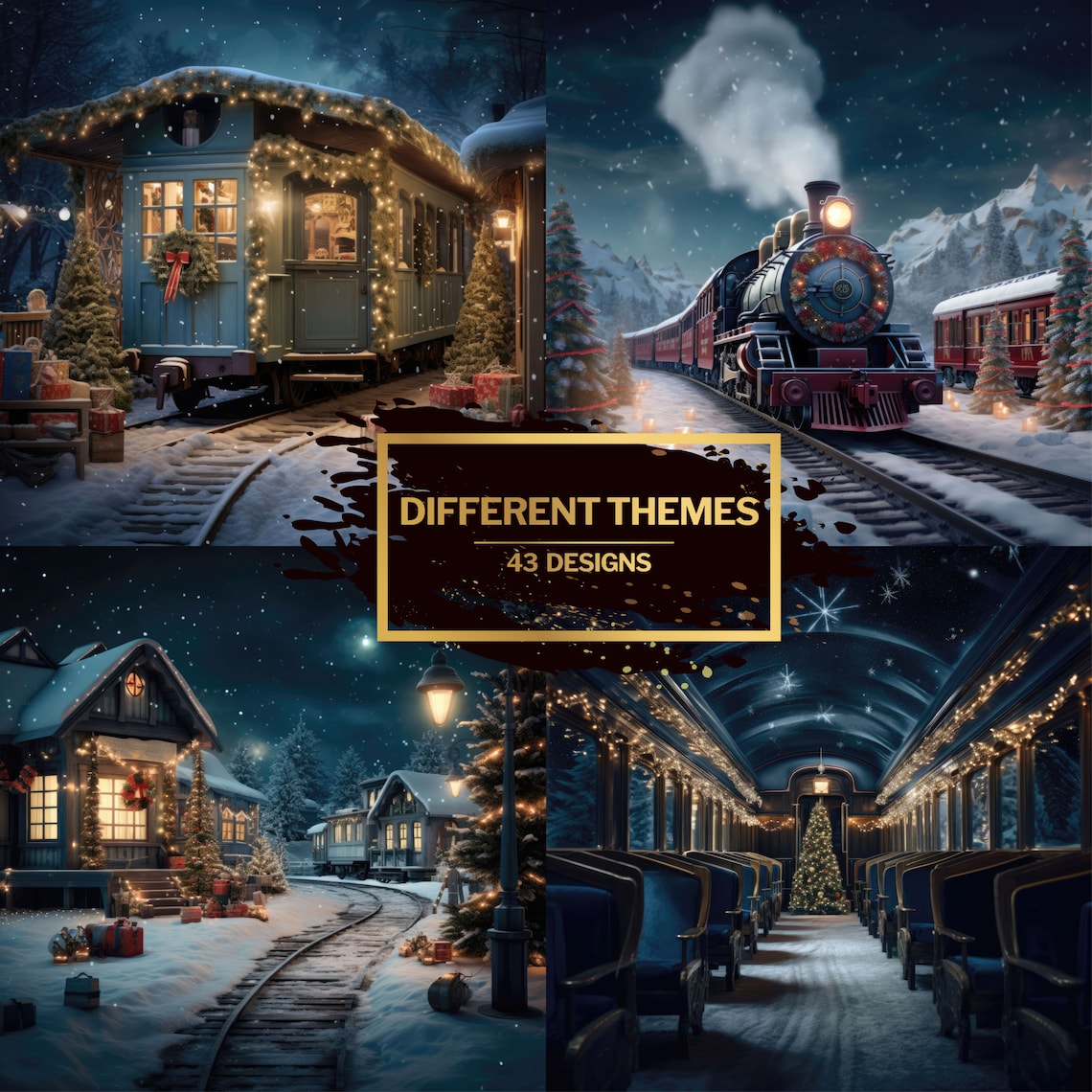 43 Polar Express Christmas Digital Backdrops for Kids Portrait ...