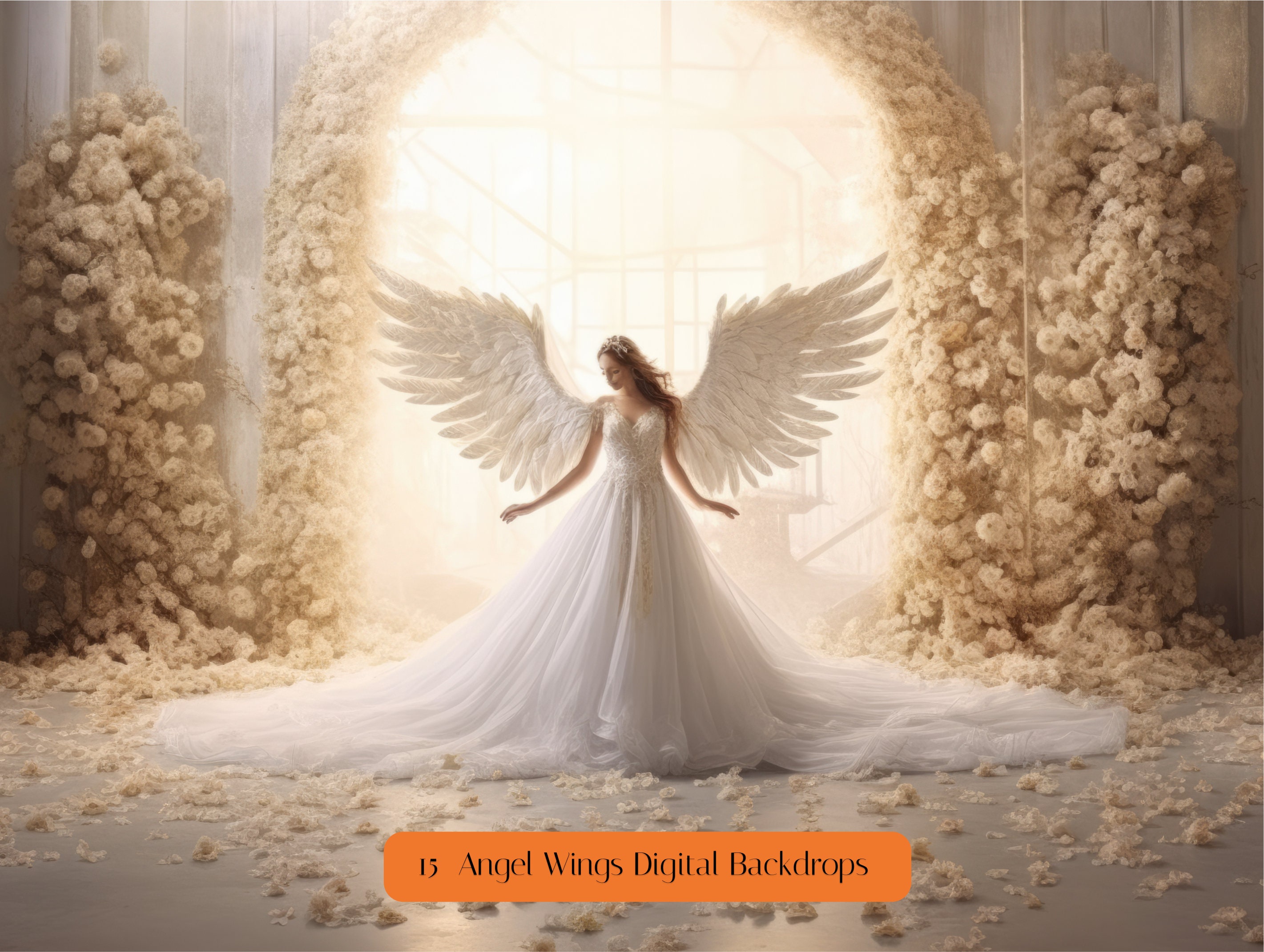 15 X Digital Backdrops , Angel Wings Digital Backgrounds Bundle ...