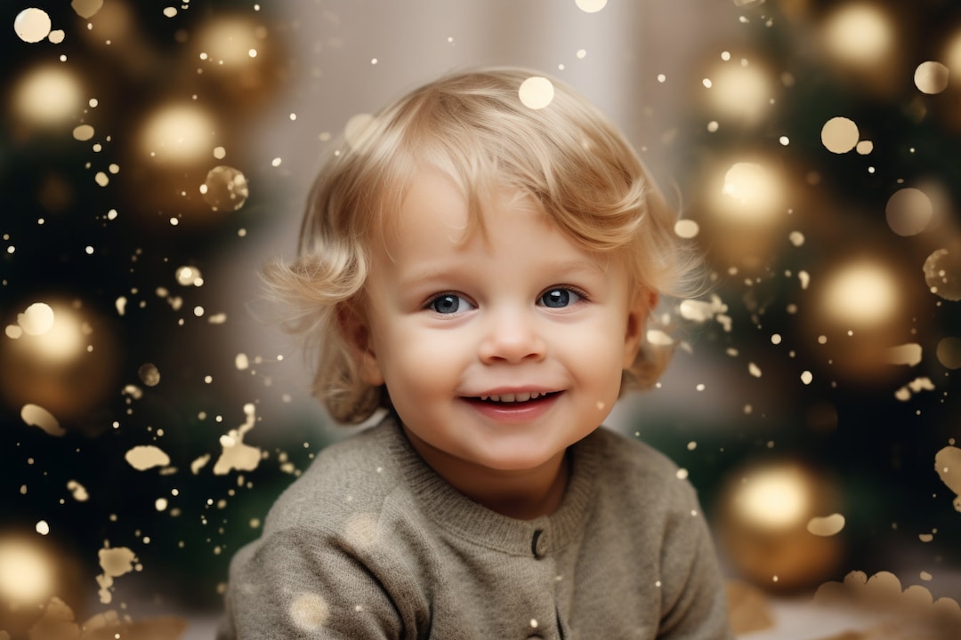 Gold Christmas Bokeh Digital Background Festive Christmas Composite ...