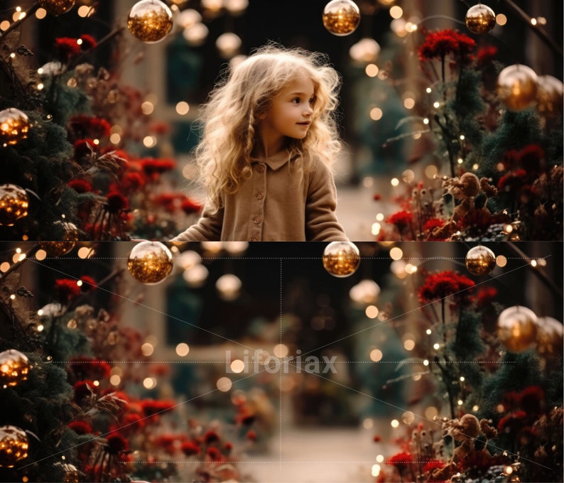 Gold Christmas Bokeh Digital Background Bundle Festive Christmas ...