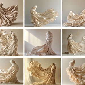 20 Elegant Flowing Beige Maternity Skirt Dress Full Body Backdrop: High ...