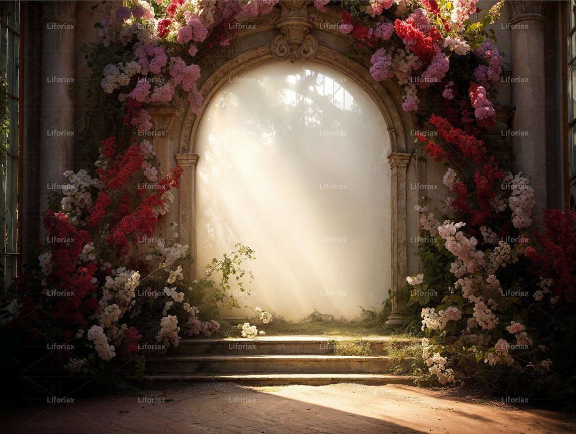 Garden Arches Texture Set Digital Backdrops Floral Maternity Backdrop ...