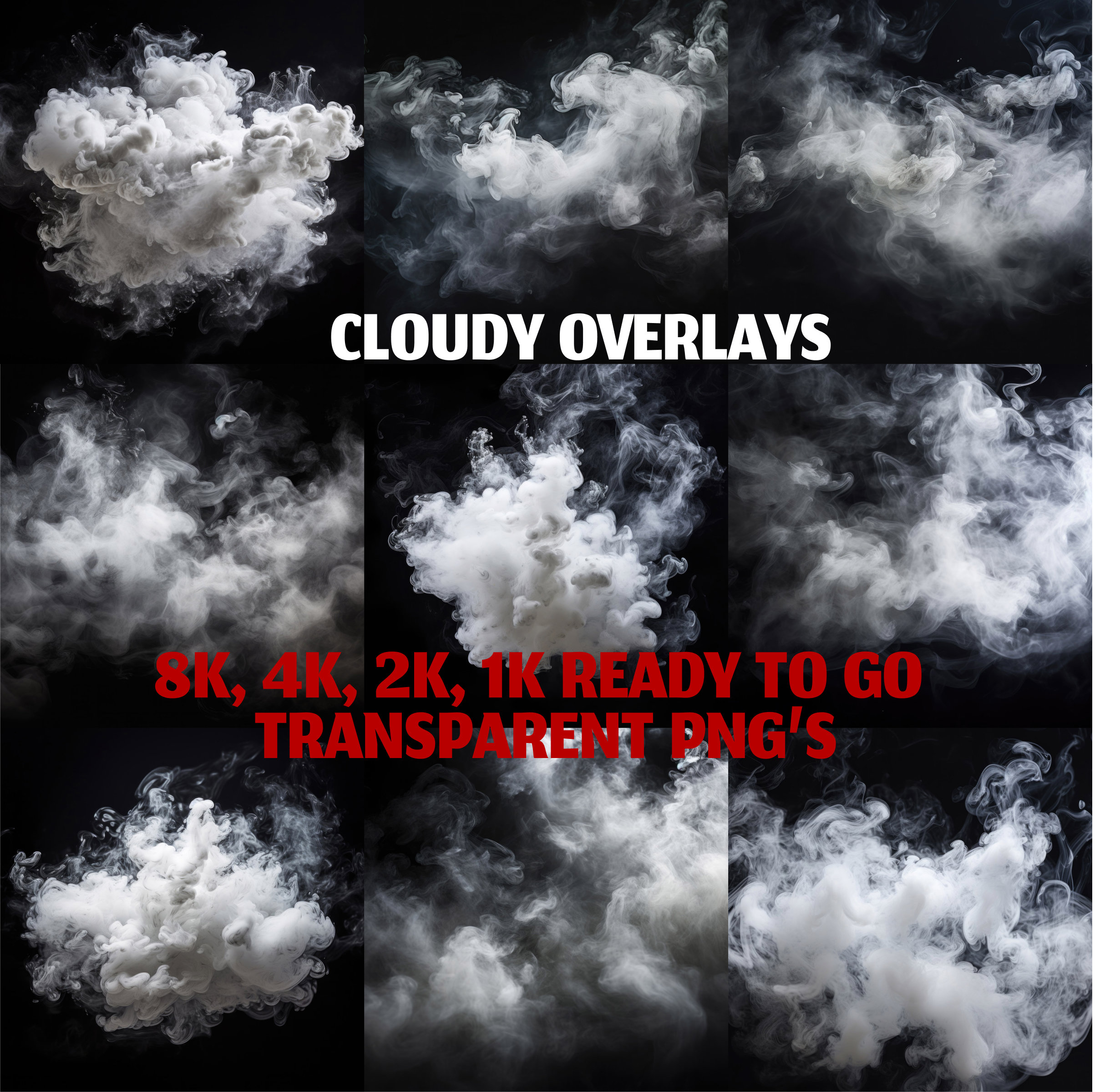 Smoke Overlay, Fog Overlay, Steam Smoke Overlay Cloudy Smoke Overlay ...