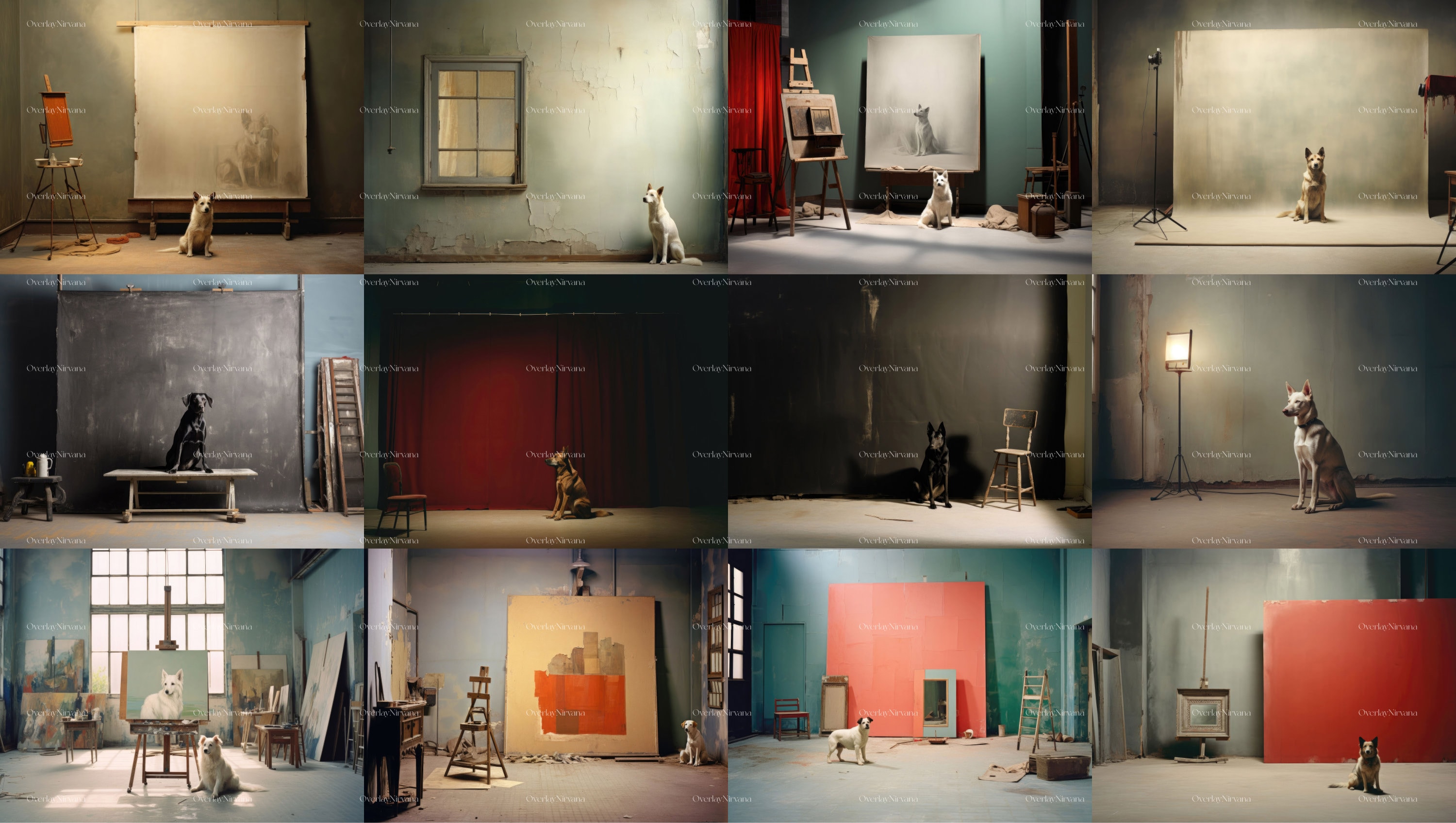 13 Vintage Studio Backdrops With Dogs Photography Background, Portrait ...