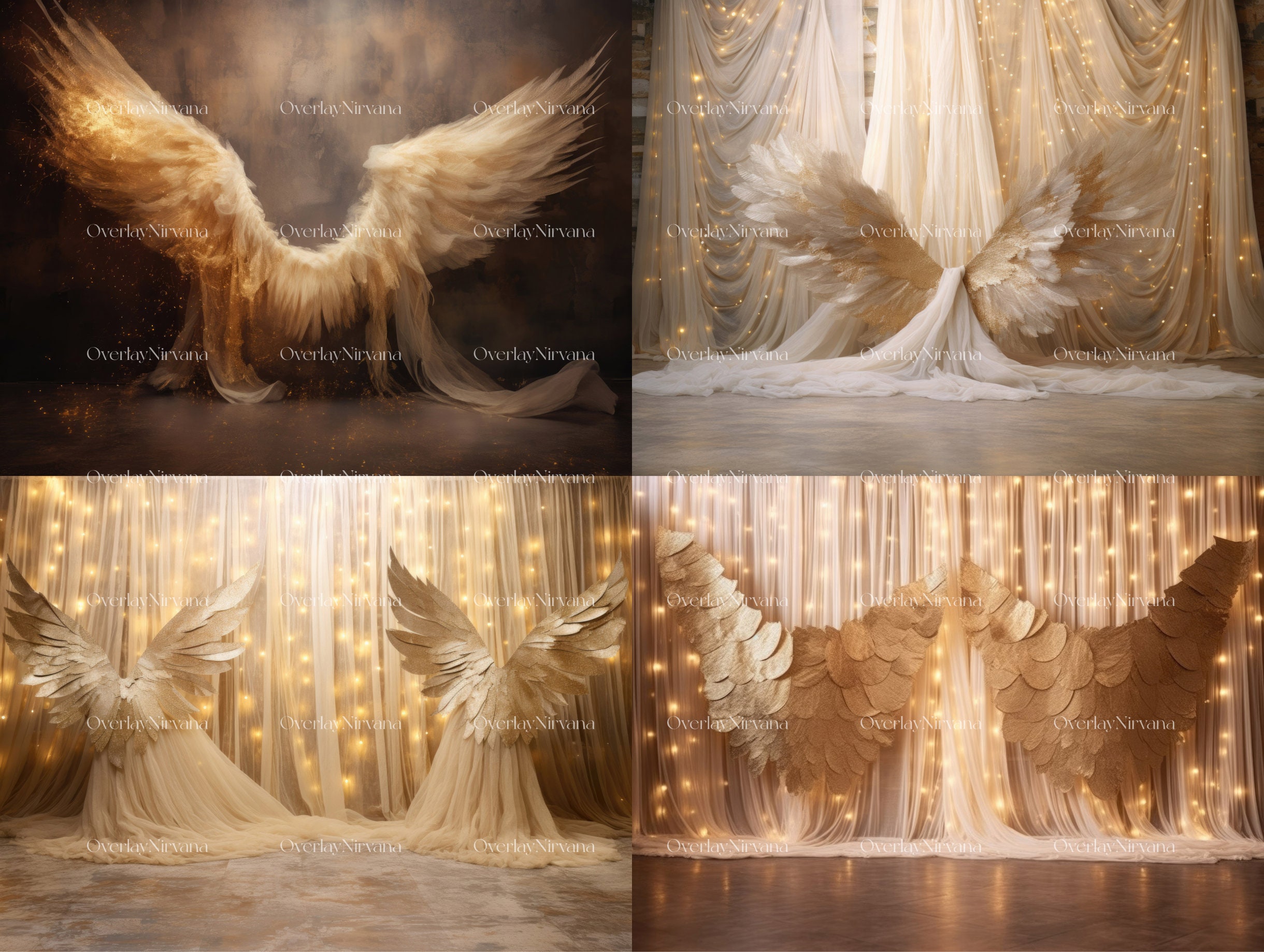 24 X Digital Backdrops, Angel Wings Digital Backgrounds, Maternity ...