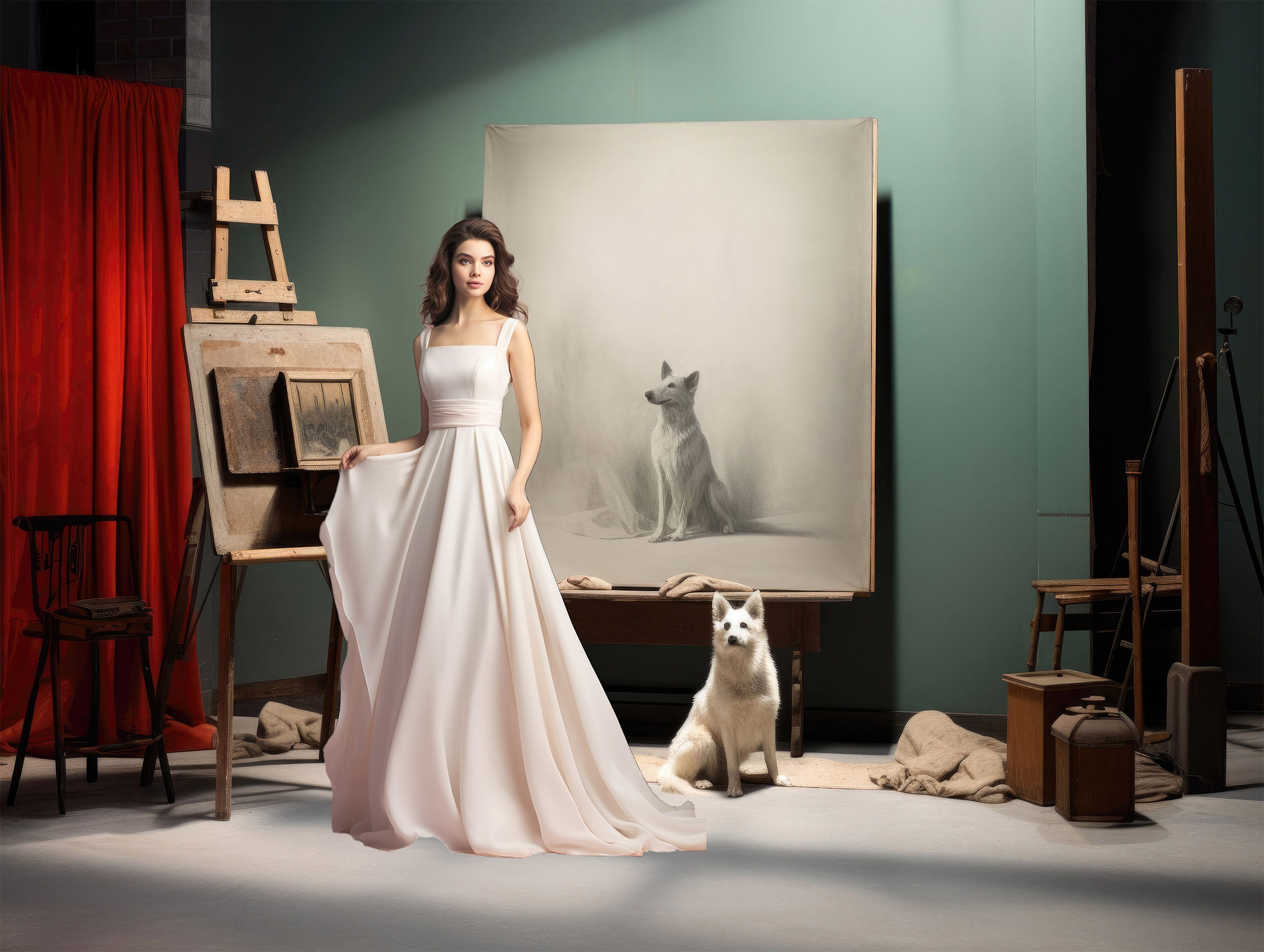 13 Vintage Studio Backdrops With Dogs Photography Background, Portrait ...