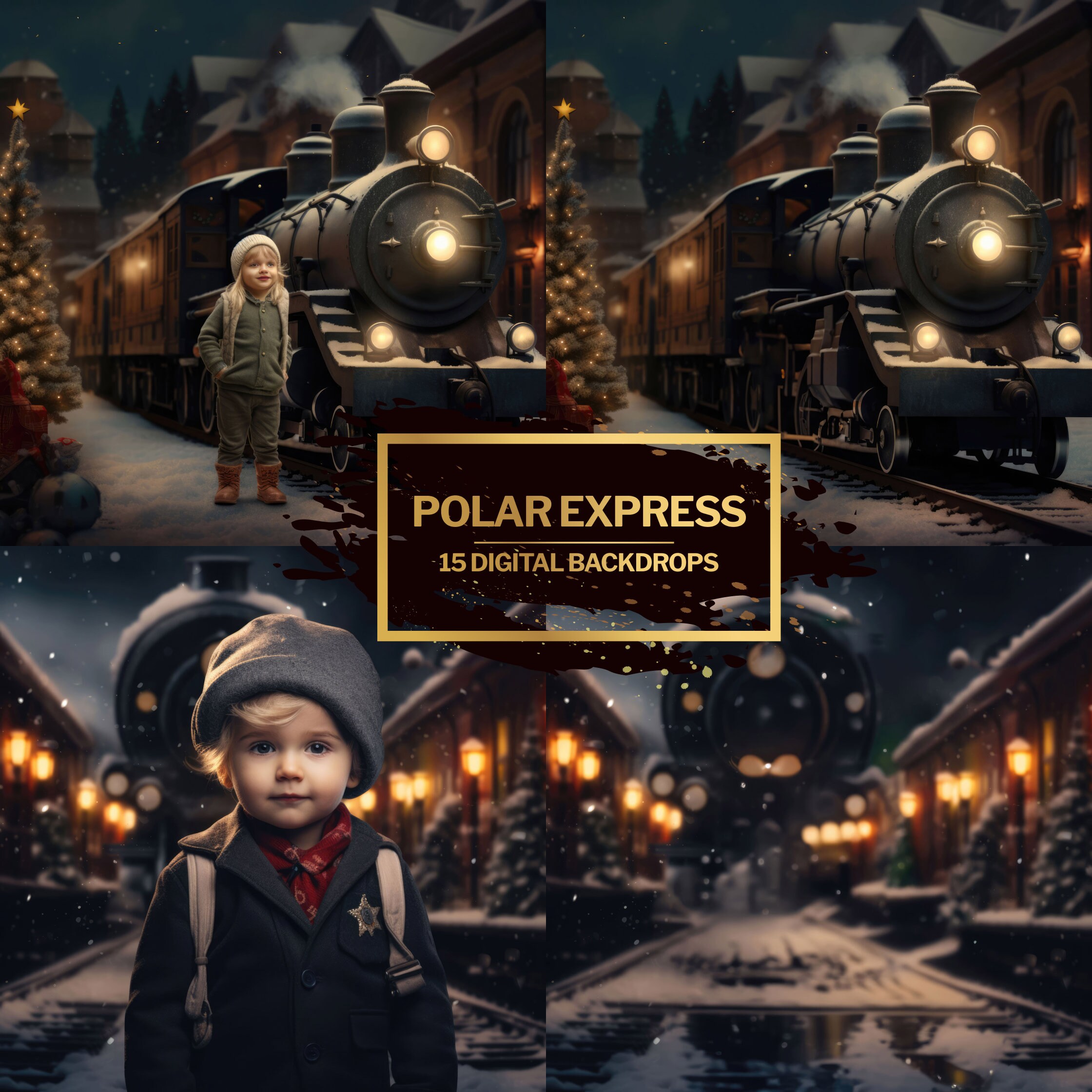 15 Polar Express Christmas Digital Backdrops for Kids and Family ...