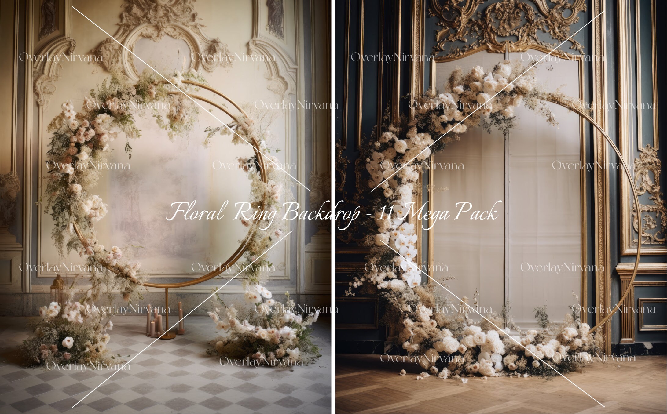 11 Floral Ring Backdrop Overlays Maternity Overlays for - Etsy