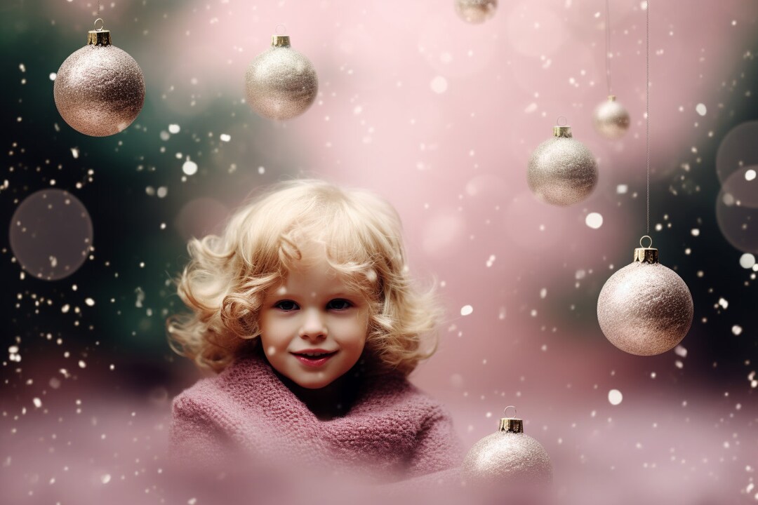 Pink Christmas Bokeh Digital Background Festive Christmas Composite ...