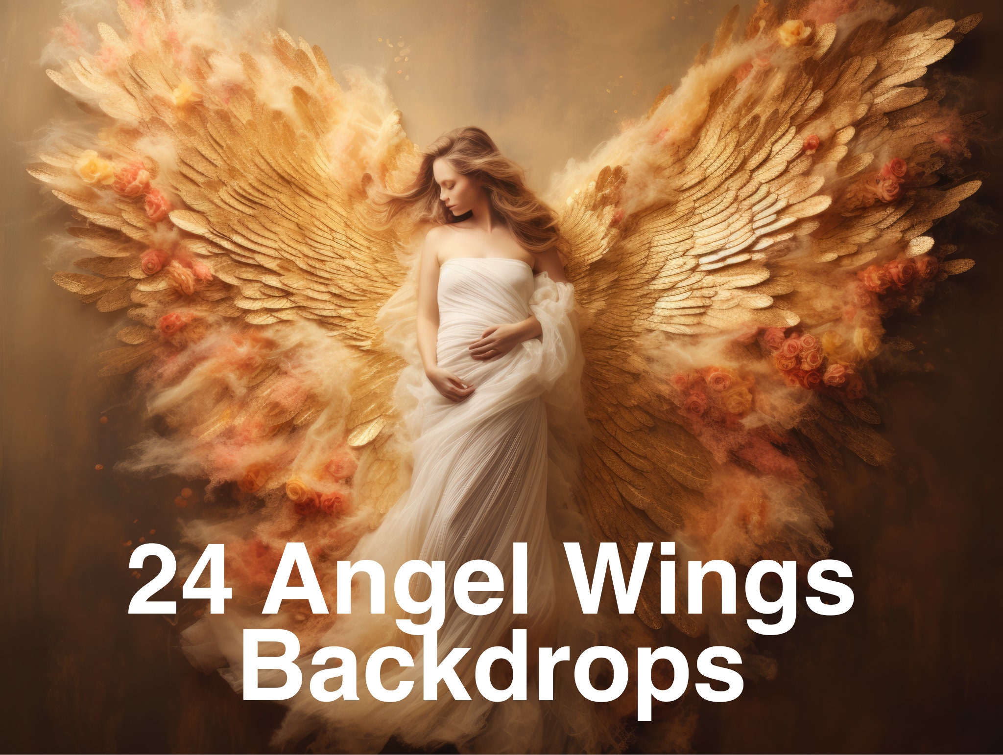 24 Digital Backdrops Angel Wings Digital Backgrounds - Etsy