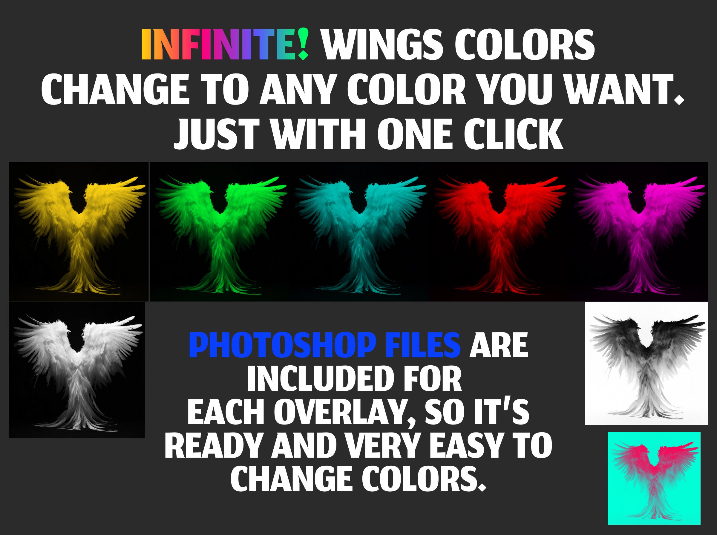 368 Angel Wings Overlays PSD & PNG 8K, Maternity Backdrop Overlays ...