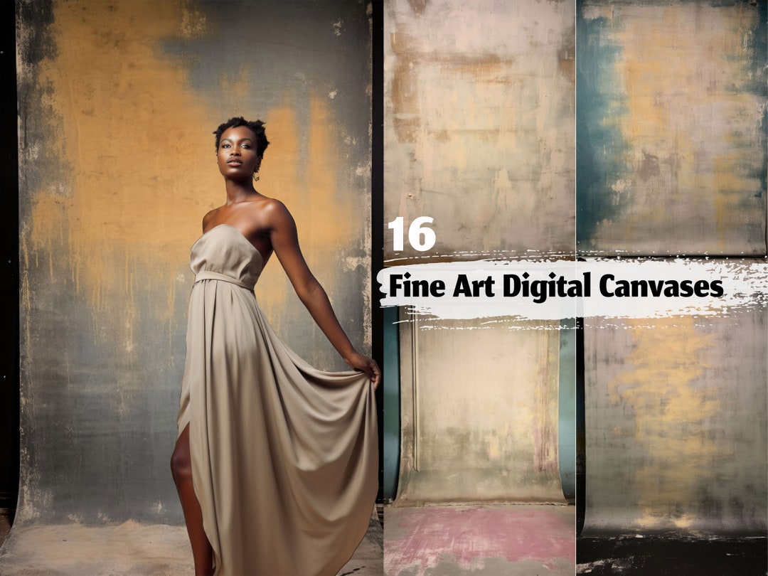 16 Fine Art Portrait Texture Digital Canvas Backdrop, Photography ...