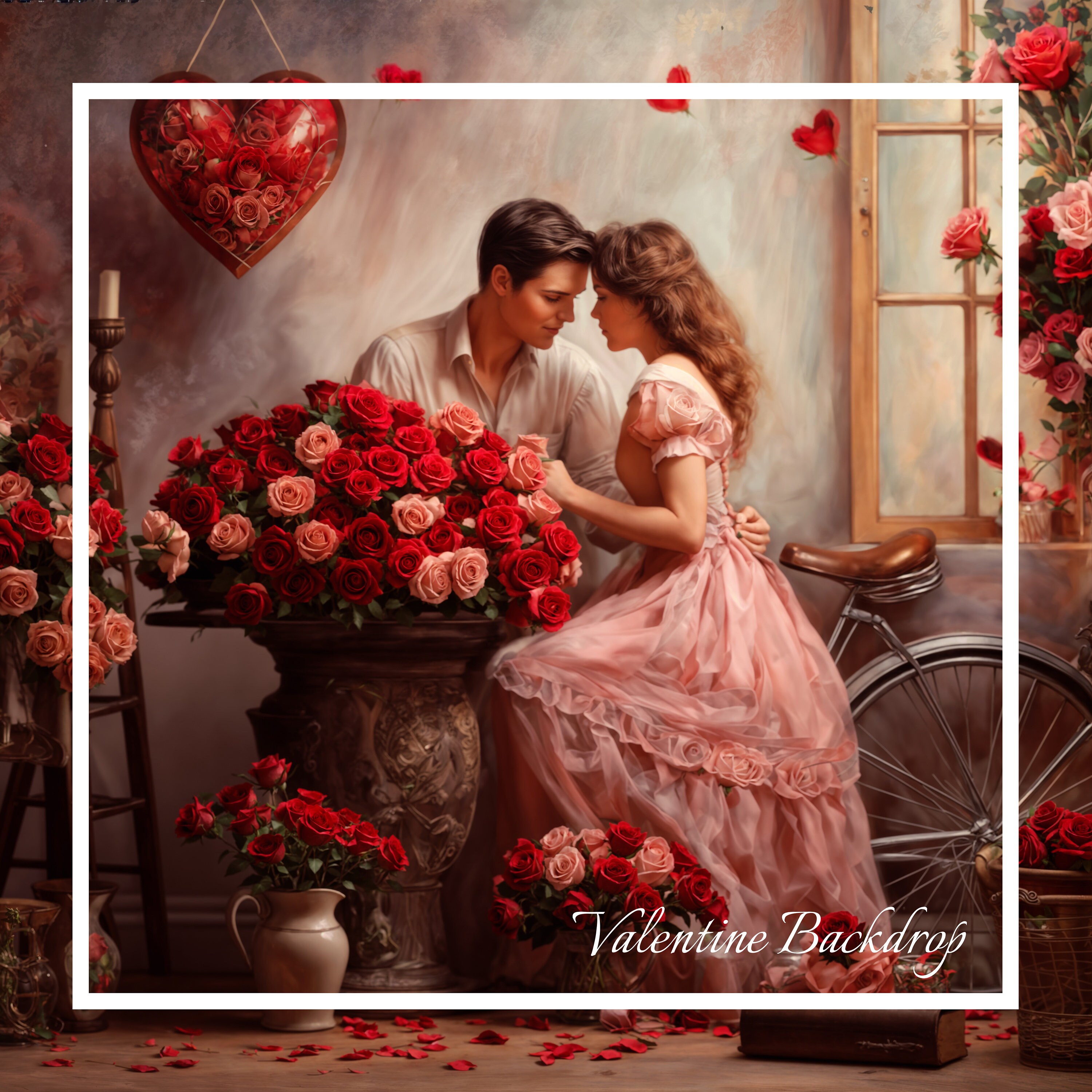 Valentine Backdrop for Couple Photography, Valentine Digital Backdrop ...