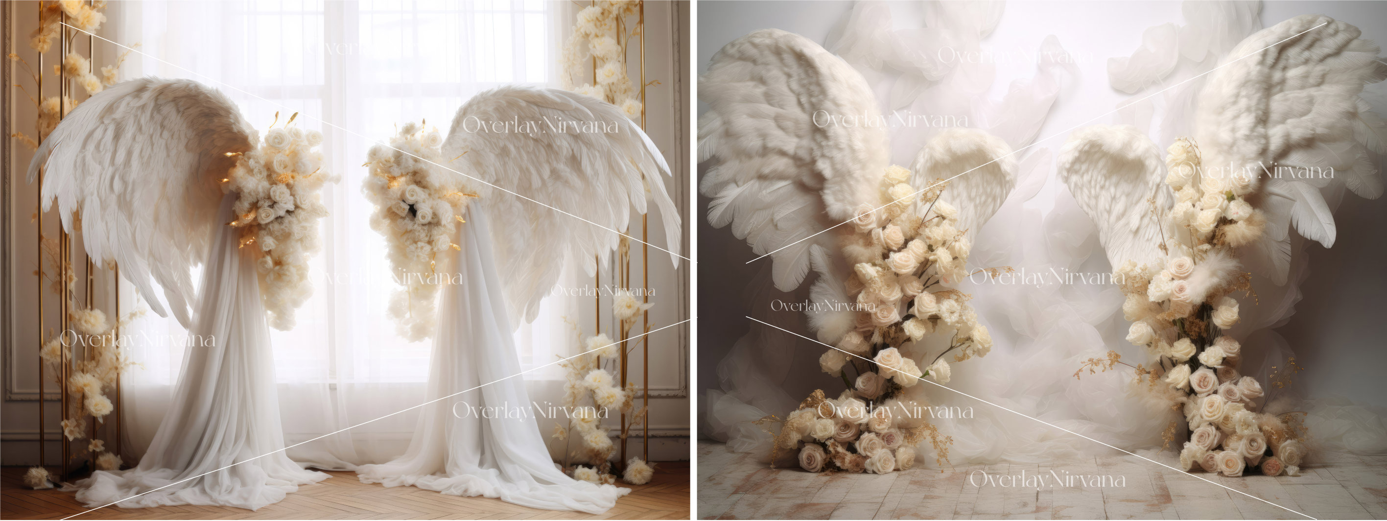 15 X Digital Backdrops , Angel Wings Digital Backgrounds Bundle ...